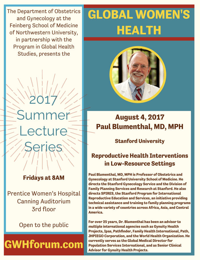 Paul Blumenthal - Reproductive Health Interventions in Low-Resource ...